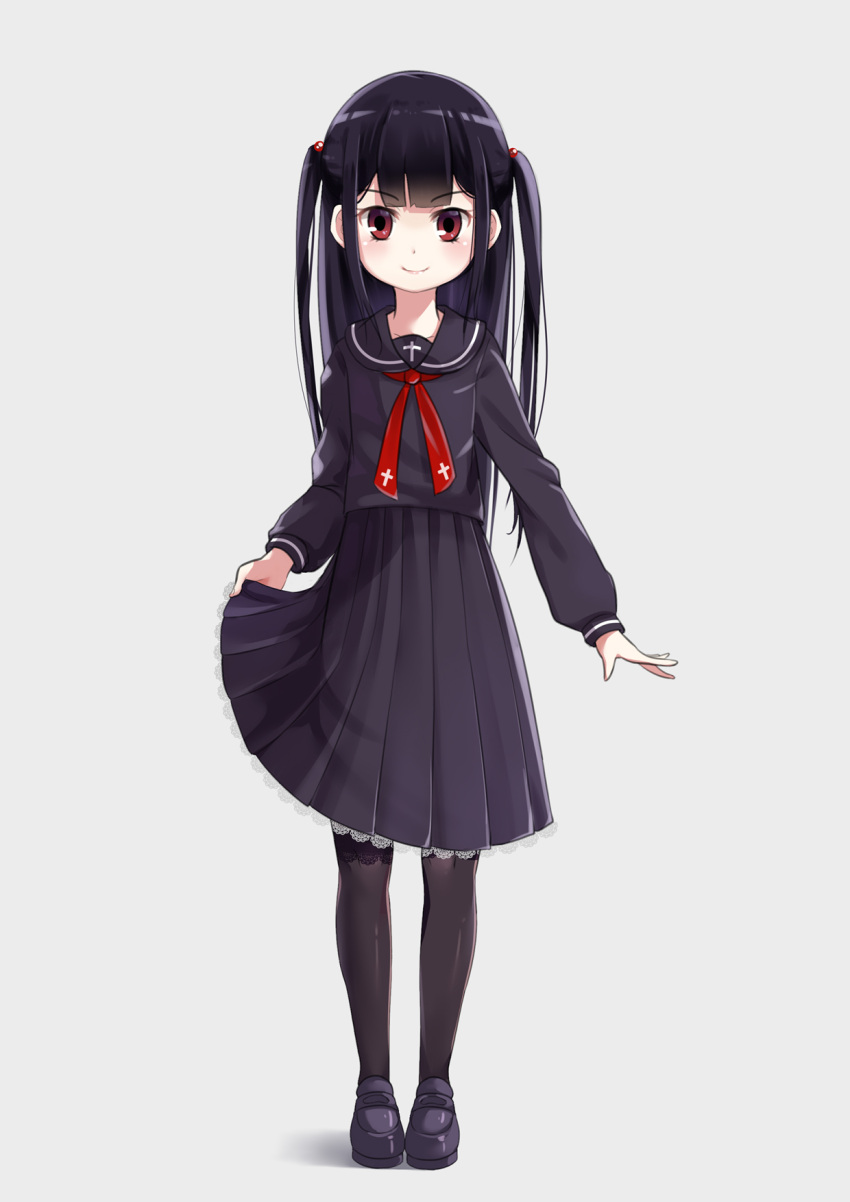 Safebooru - 1girl black footwear black legwear black serafuku black ...