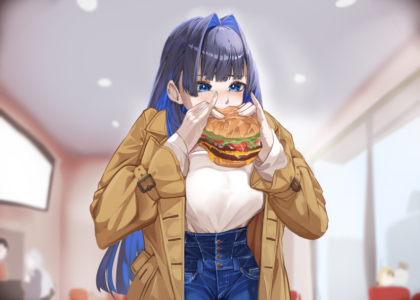 Safebooru - 1other 4girls absurdres black hair blue eyes blue hair blue ...