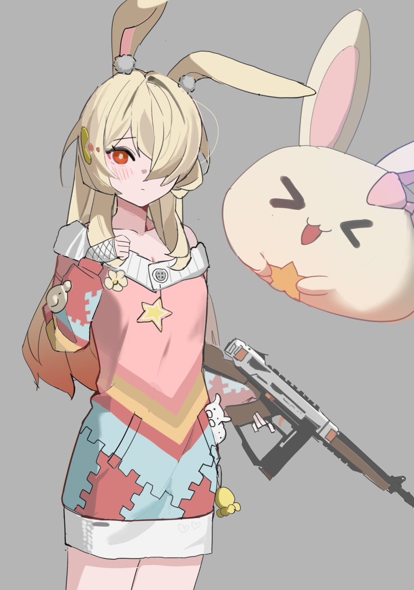 Safebooru - 1girl absurdres akm animal ears assault rifle fate trigger ...