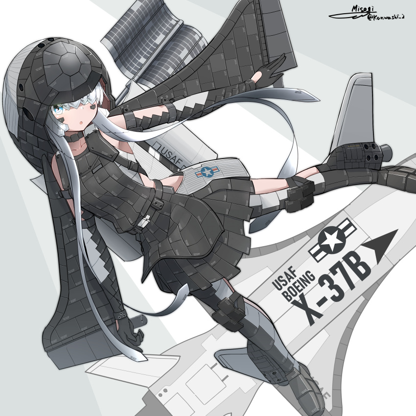 Safebooru - 1girl absurdres aircraft blue eyes boeing x-37 clothing ...
