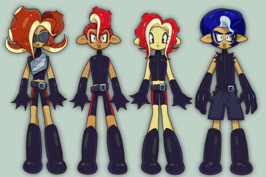 Safebooru - afro agent 8 (splatoon) blue hair closed mouth dark skin ...