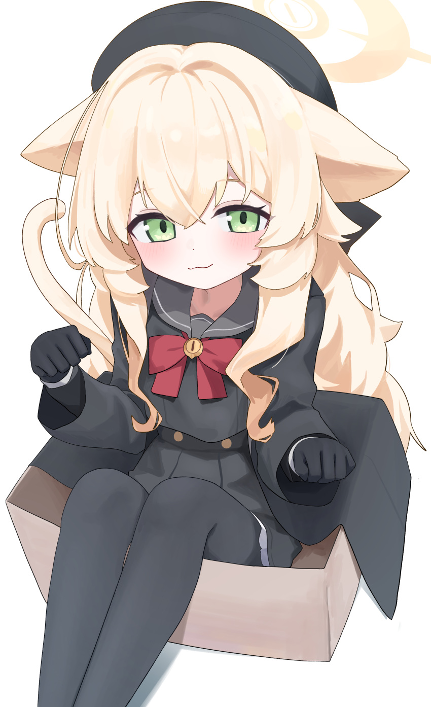 Safebooru - 1girl absurdres animal ears black gloves blonde hair blue archive cat ears cat tail ...