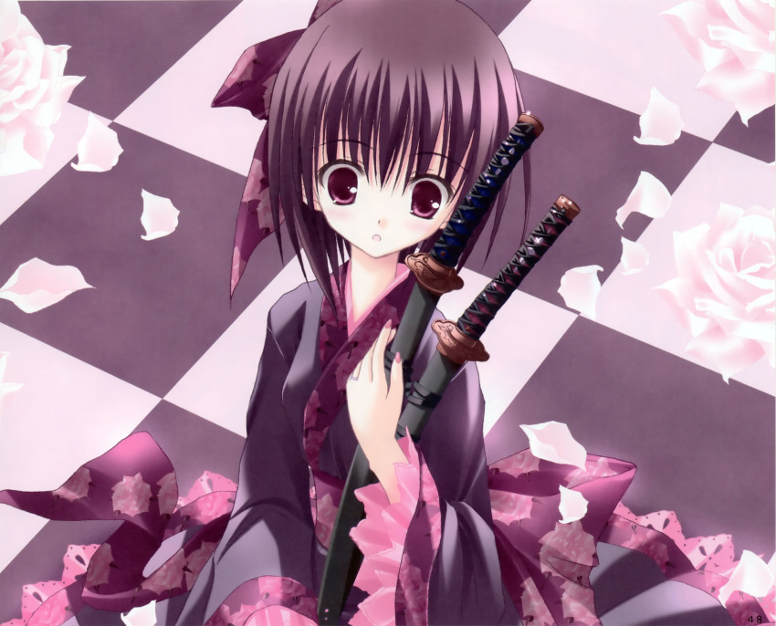 Safebooru - brown hair duel dolls flower highres japanese clothes ...