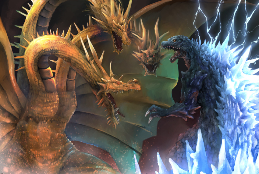 Safebooru - battle claws commentary dragon glowing godzilla godzilla ...