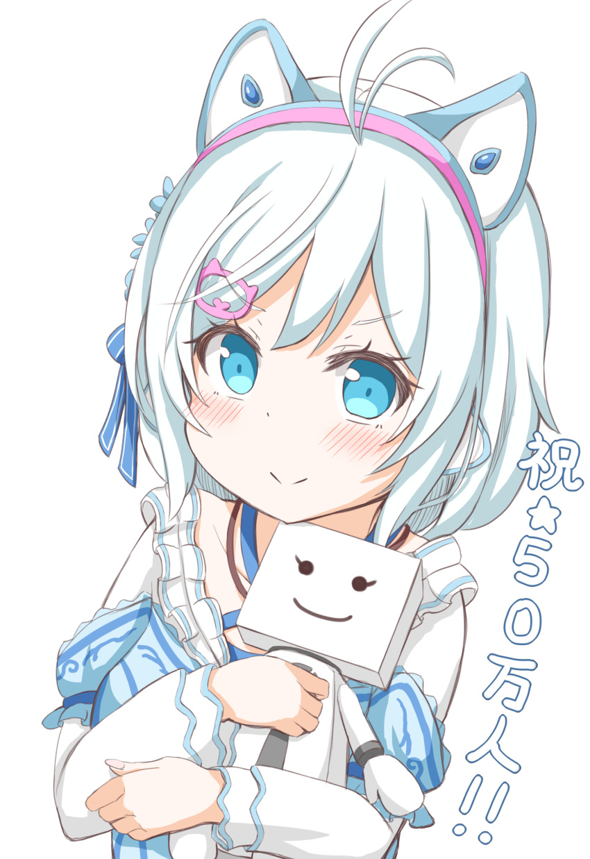 Safebooru - 1girl absurdres animal ears antenna hair bangs blue bow ...