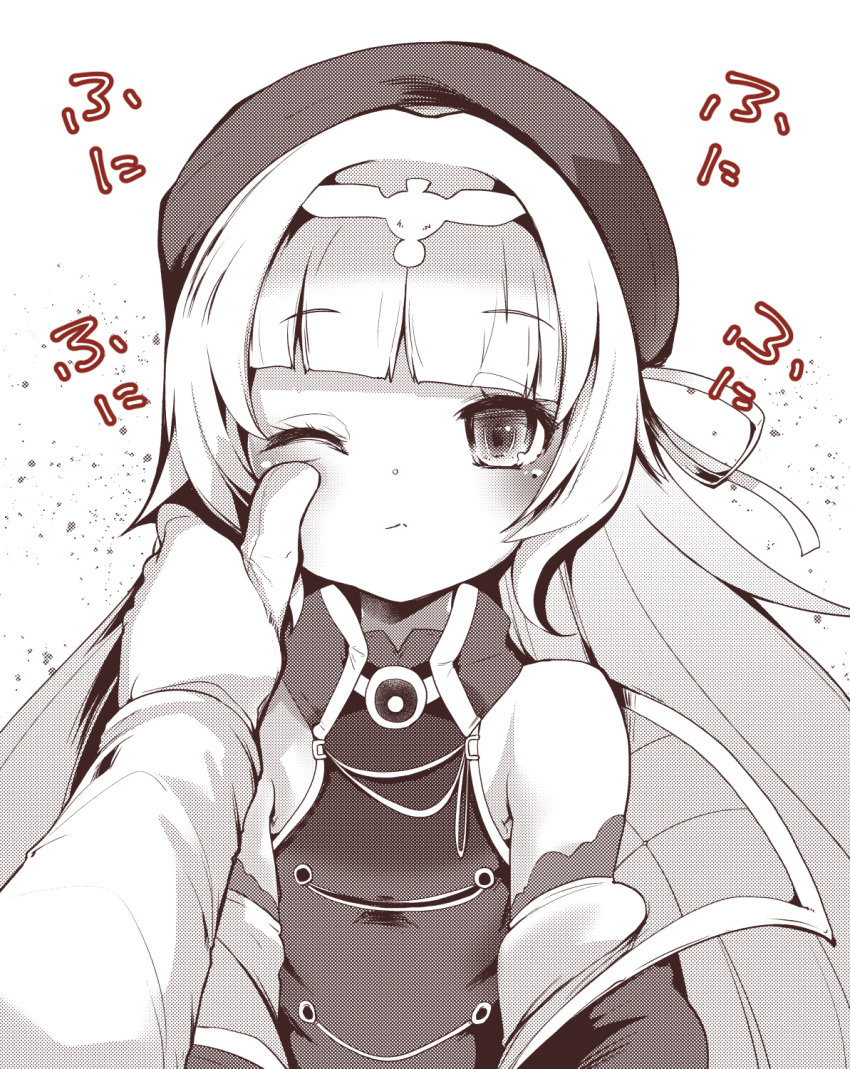 Safebooru - 1girl azur lane bangs bare shoulders beret blunt bangs closed mouth collared dress ...