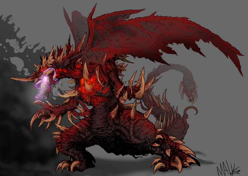 Safebooru - absurdres bat wings charging claws destoroyah eldritch ...