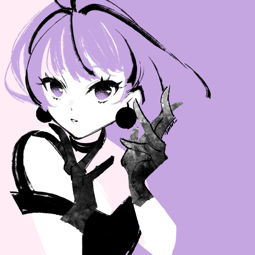 Safebooru - 1girl absurdres black choker black dress black gloves blunt bangs choker dress ...