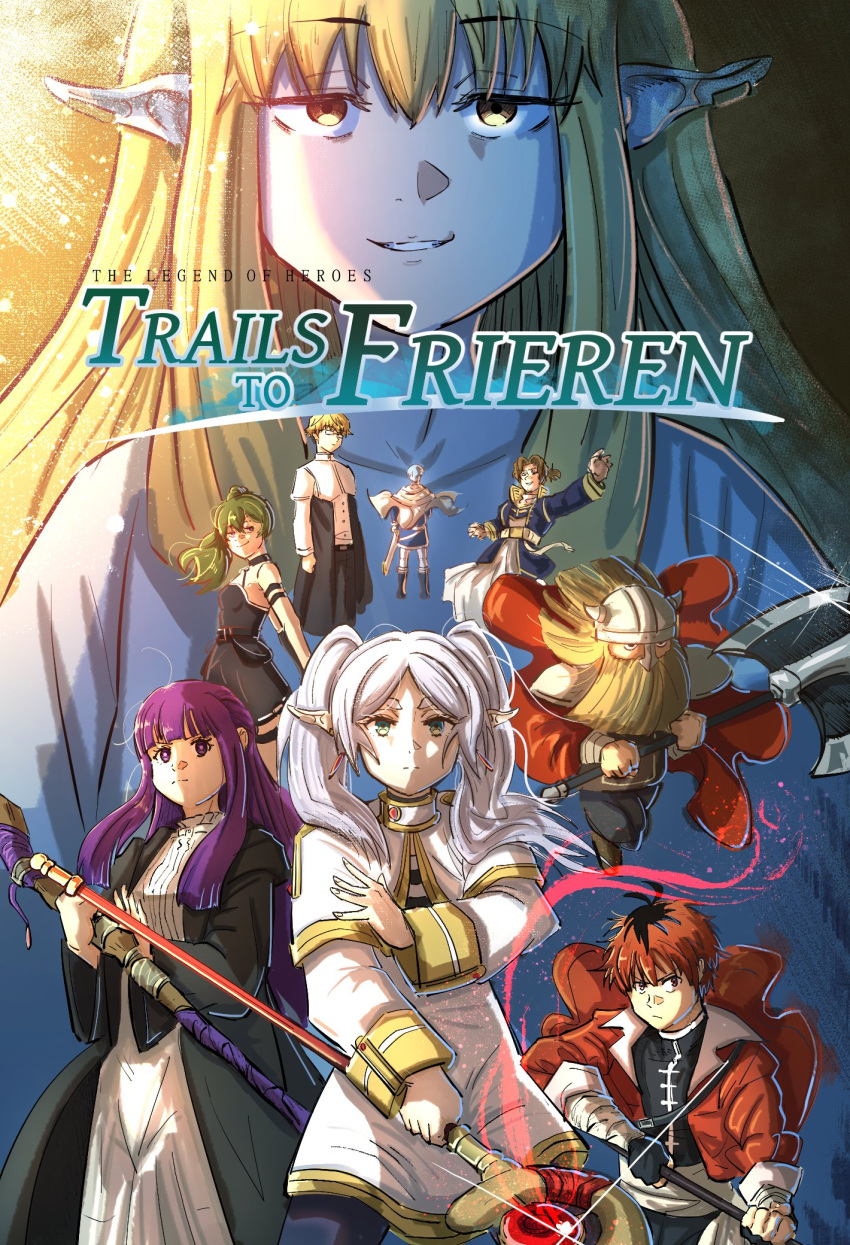 Safebooru - 4girls 5boys ao no kiseki beard blonde hair commentary ...