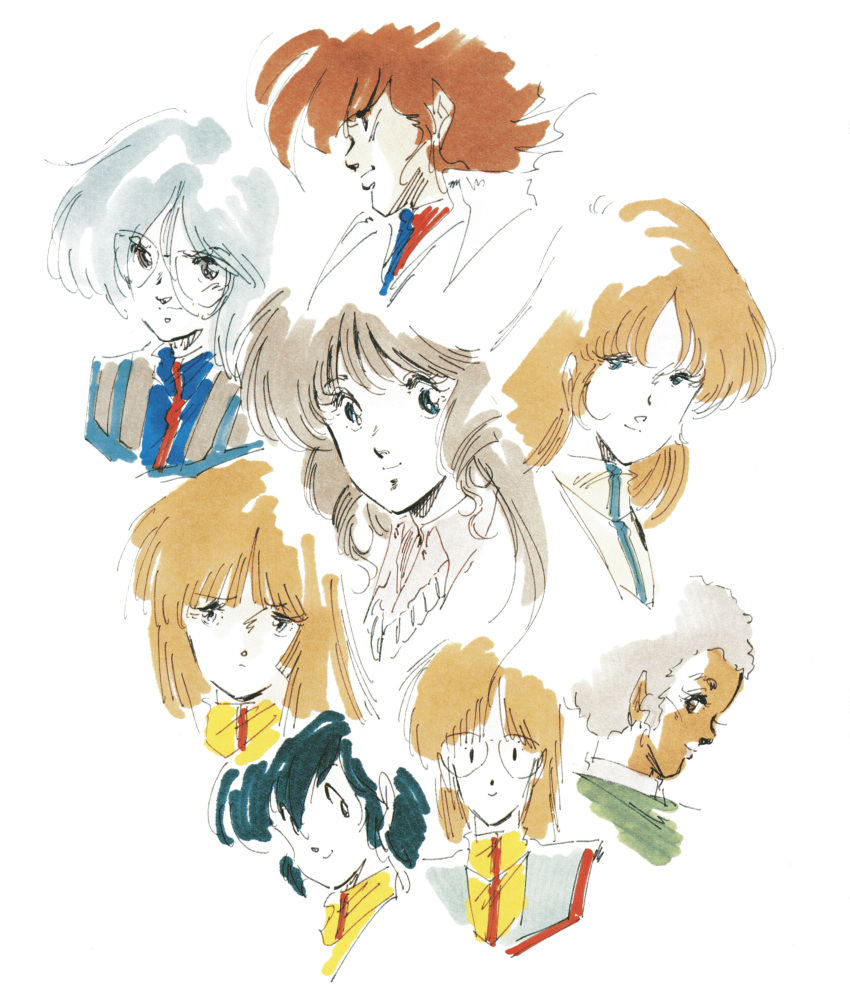 Safebooru - absurdres blue hair brown hair choujikuu yousai macross ...