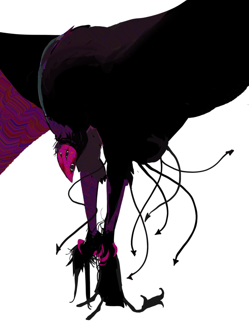 Safebooru - animal animal focus bird black feathers black fur black tail brown feathers demon ...