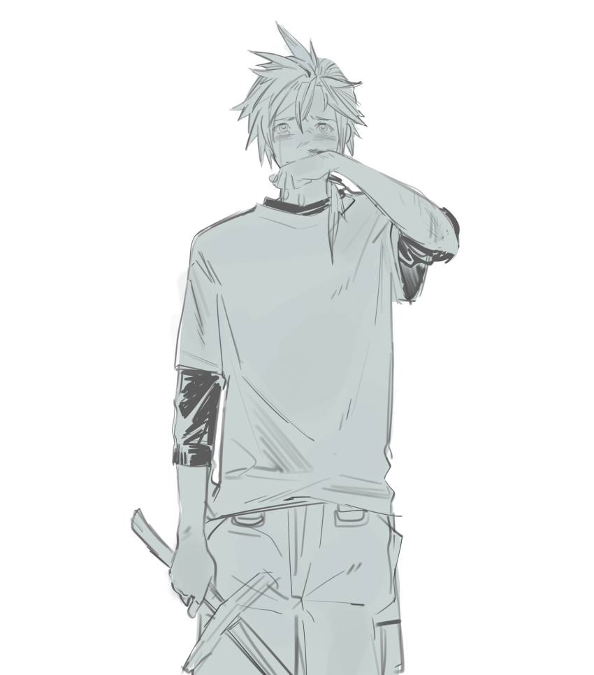 Safebooru - 1boy black shirt cloud strife crying final fantasy final ...