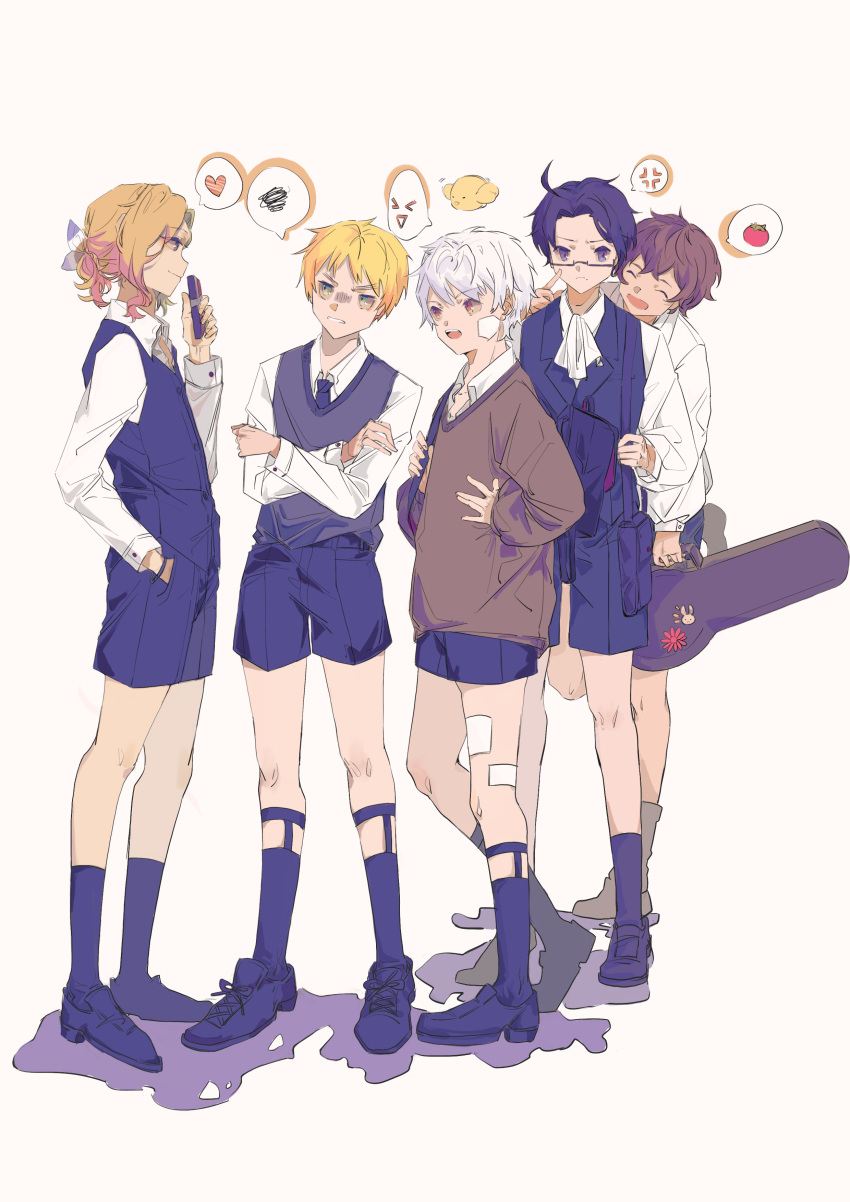 Safebooru - 5boys absurdres aged down ascot austria (hetalia) axis powers hetalia bag bandages ...