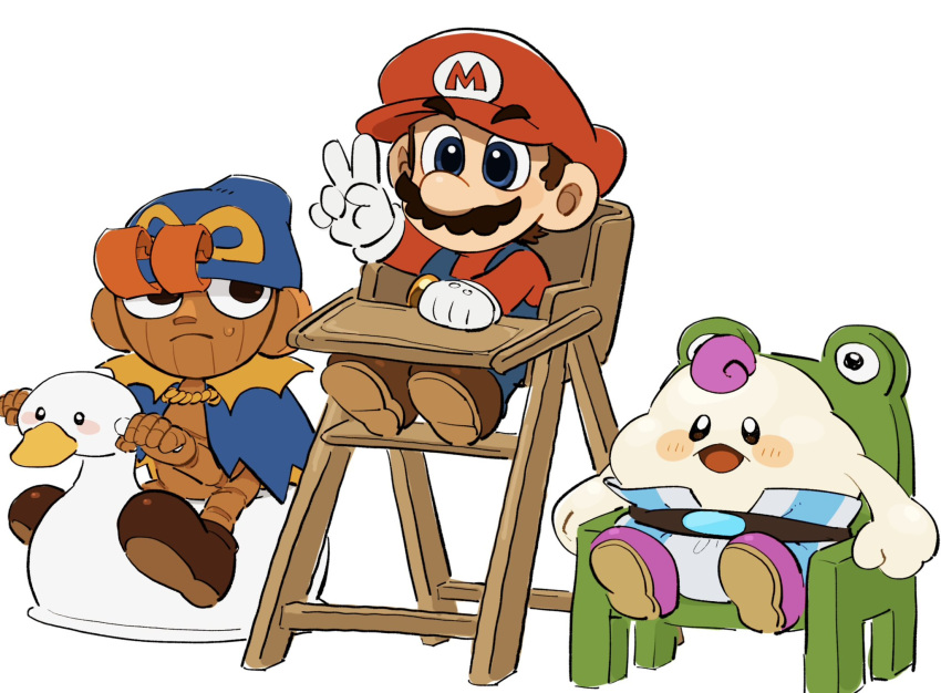 Safebooru - 3boys black eyes blue eyes blue hat brown hair chibi facial ...