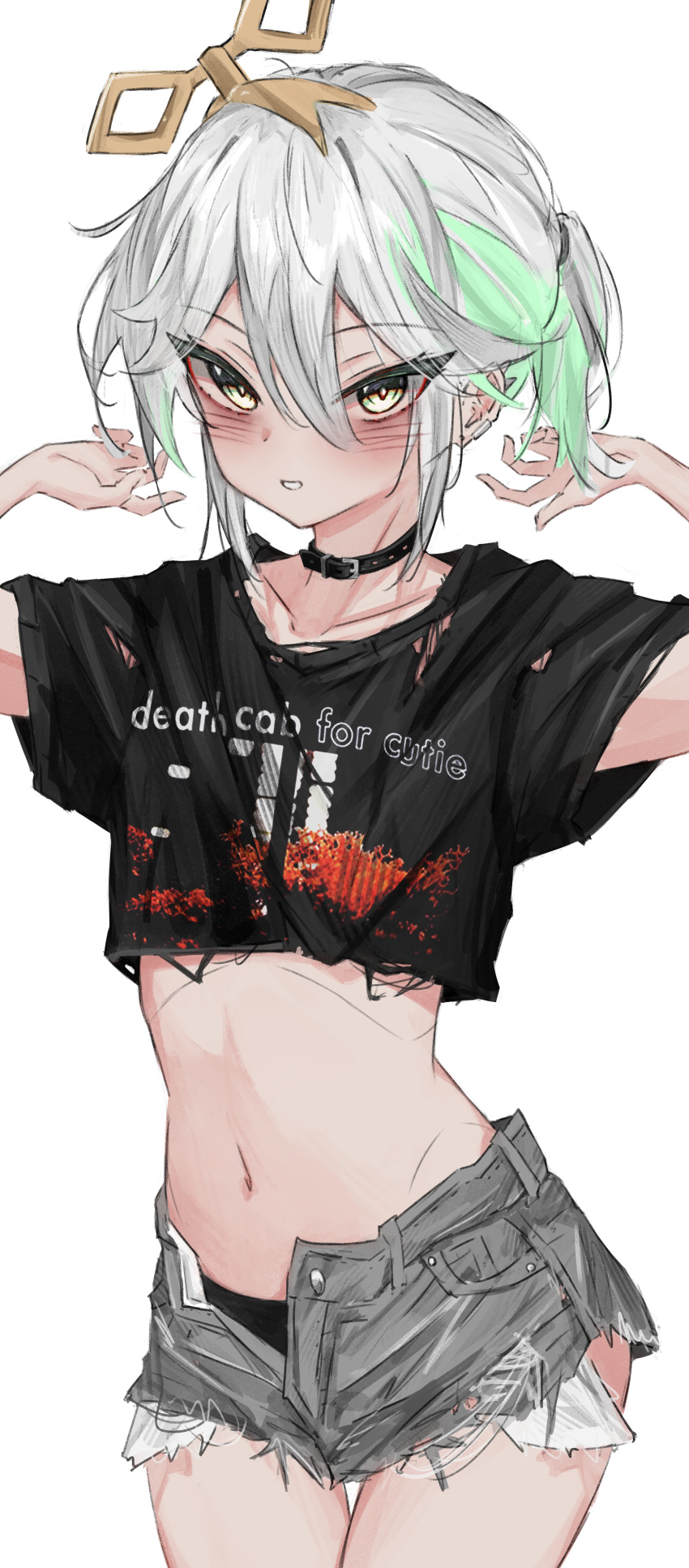 Safebooru - 1girl absurdres akarinnndesu alternate costume black choker black panties breasts ...