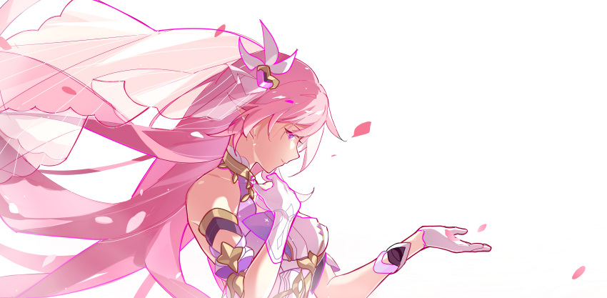 Safebooru - 1girl absurdres bare shoulders breasts bridal veil closed mouth corset elf elysia ...