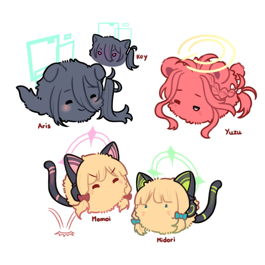 Safebooru - (blue archive) 5girls animal ear headphones animal ears ...