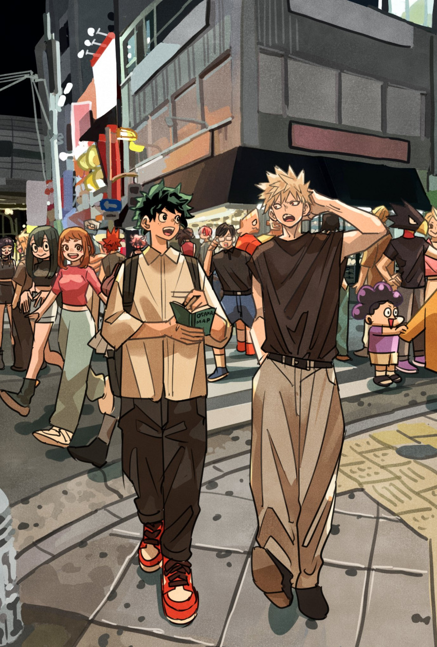 Safebooru - 6+boys 6+girls ashido mina asui tsuyu bakugou katsuki bird ...