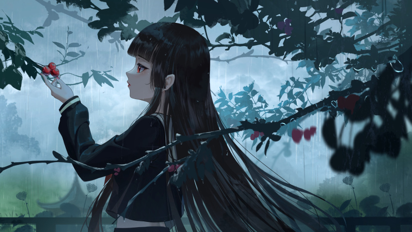 Safebooru 1girl Absurdres Backlighting Black Hair Black Serafuku 9519