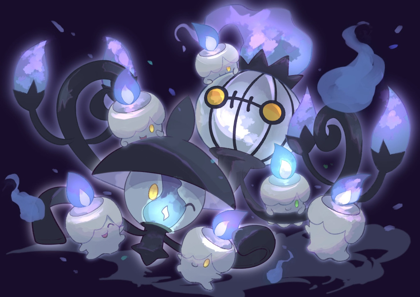 Safebooru - ^ ^ chandelure closed eyes closed mouth commentary request ...