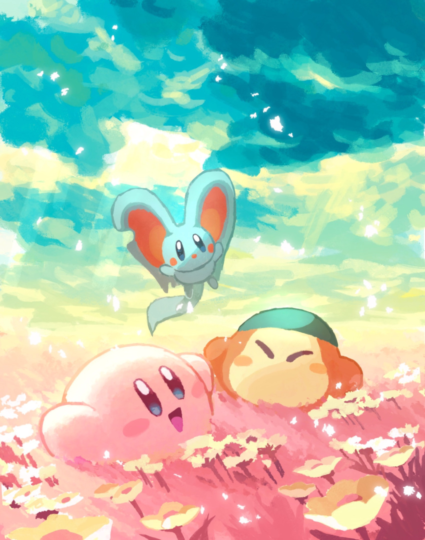 Safebooru - :d ^ ^ arms up aruco co bandana bandana waddle dee blue bandana blue eyes blue sky ...