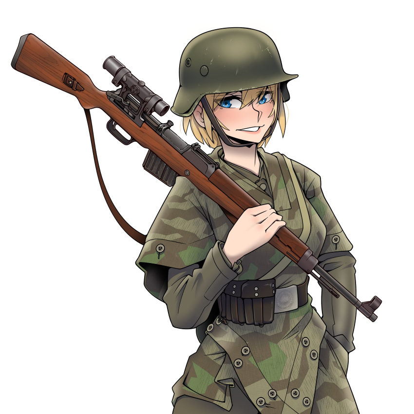 Safebooru 1girl Absurdres Belt Pouch Blonde Hair Blue Eyes Breasts