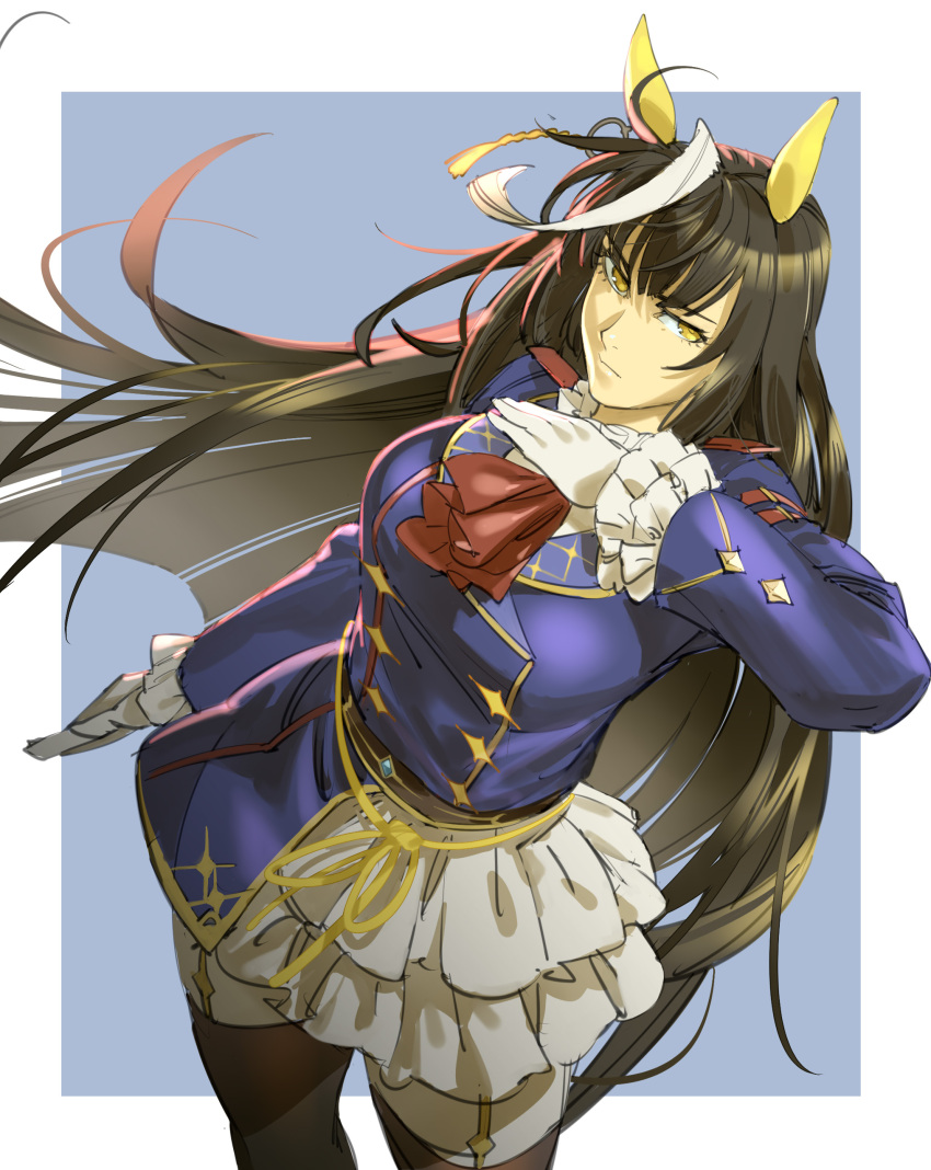 Safebooru - absurdres animal ears ascot black hair breasts calstone ...