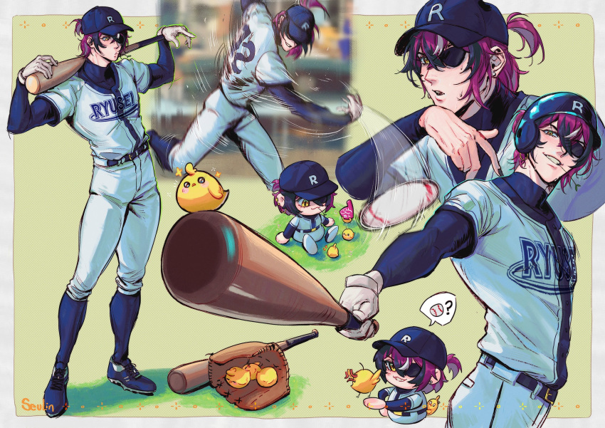Safebooru - 1boy :3 anger vein artist name ball baseball baseball (object) baseball bat baseball ...