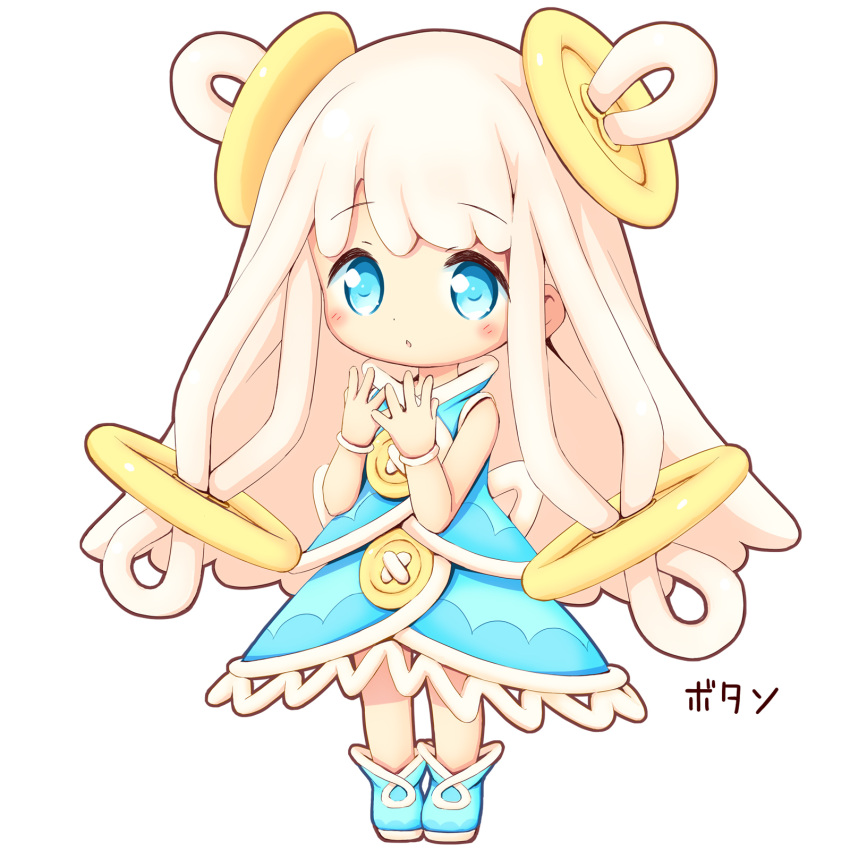 Safebooru - 1girl :o aikei ake bare shoulders blue dress blue eyes blue ...