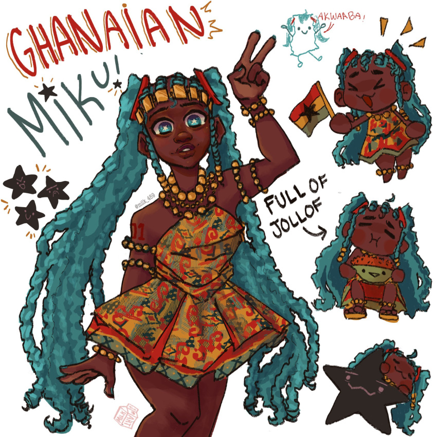 Safebooru - 1girl alternate skin color aqua hair commentary dark ...