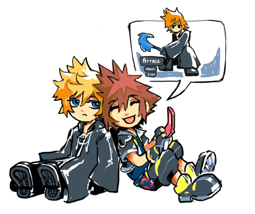 Safebooru - 2boys absurdres back-to-back black coat black coat (kingdom ...