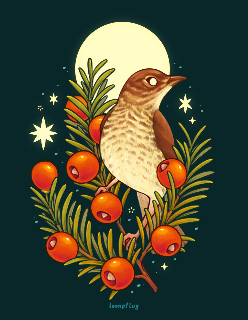 Safebooru - animal animal focus artist name beak berry bird commentary english commentary full ...