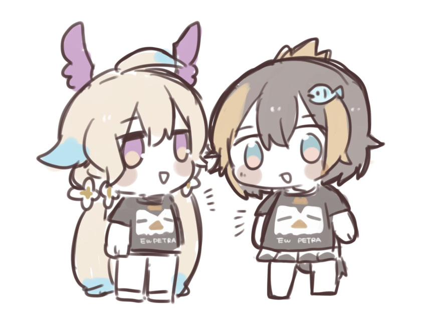 Safebooru - 2girls aqua eyes bird tail black hair blonde hair blush ...