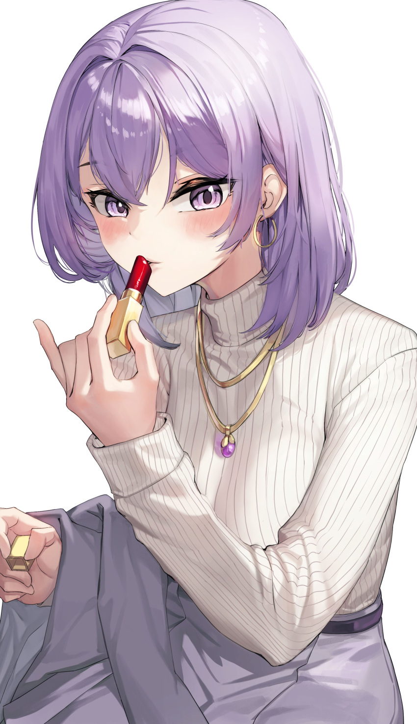 Safebooru - 1girl absurdres applying makeup cosmetics highres holding ...