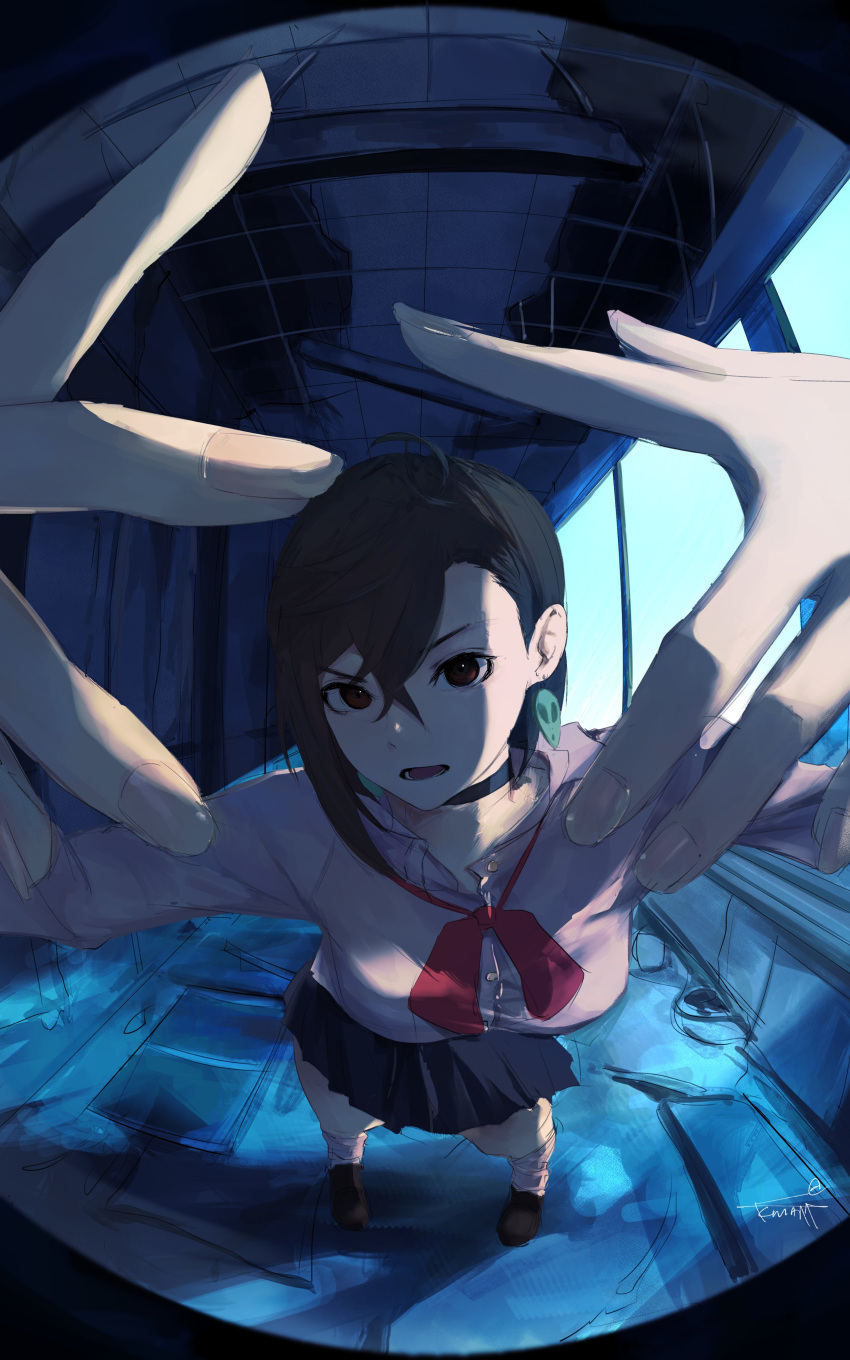 Safebooru - 1girl absurdres ayase momo black choker bow bowtie breasts brown hair choker ...