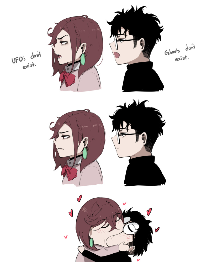 Safebooru - 1boy 1girl absurdres ayase momo black choker black hair bow brown hair choker ...