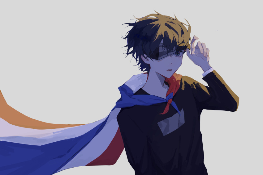 Safebooru - 1boy a6d absurdres animification blindfold blindfold lift ...