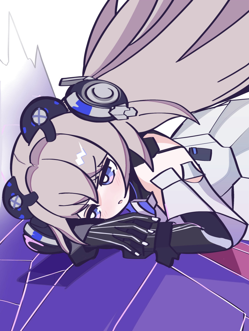 Safebooru - 1girl absurdres animal ears bear ears blue eyes coat detached sleeves hair between ...