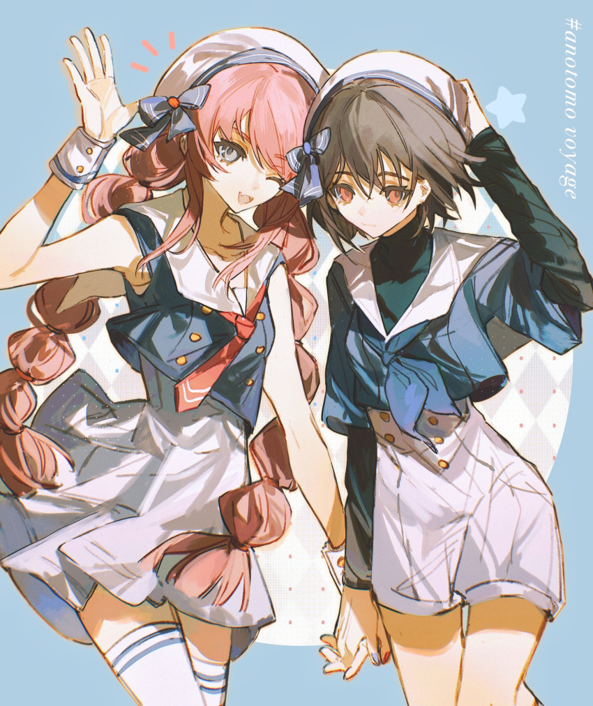 Safebooru - 2girls arm up bang dream! bang dream! it's mygo!!!!! beret ...