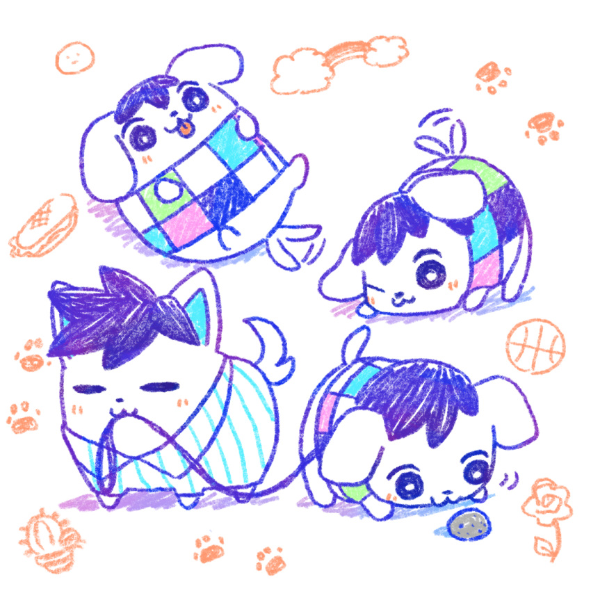 Safebooru - :3 animalization blush bright pupils closed mouth dog hero ...