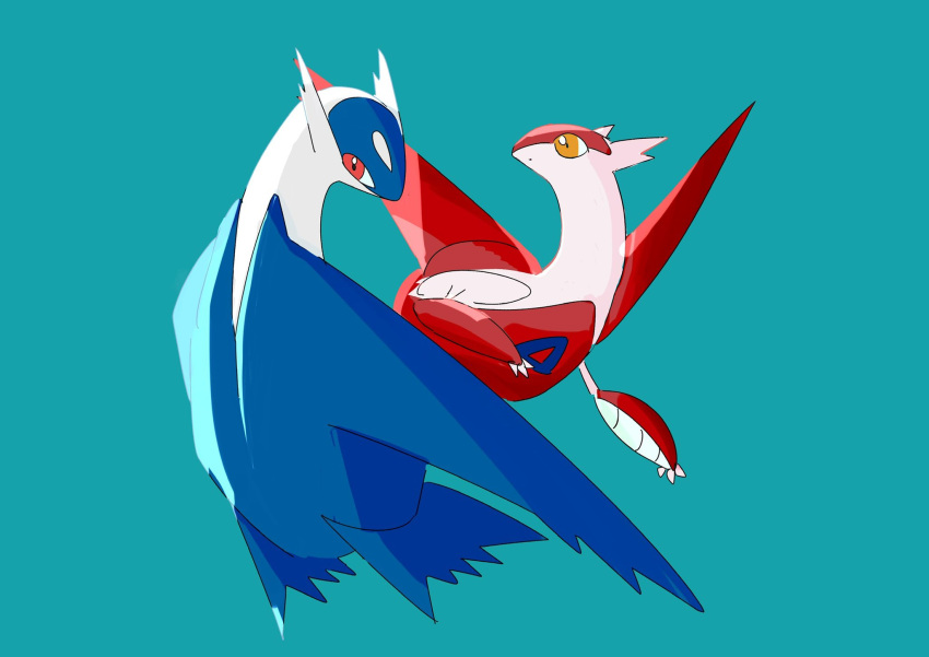 Safebooru - claws flying full body green background highres latias ...
