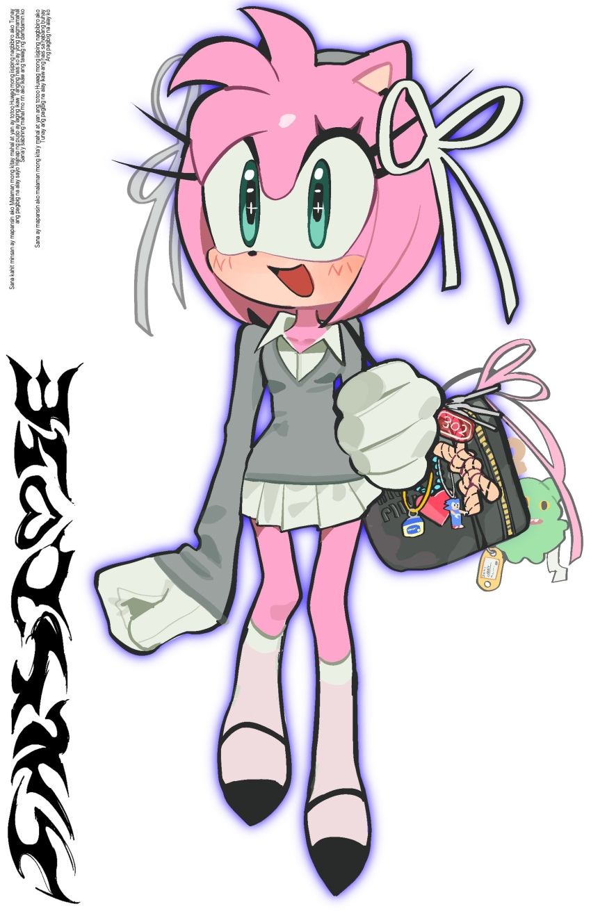 Safebooru - 1girl absurdres amy rose animal ears animal nose bag bag ...
