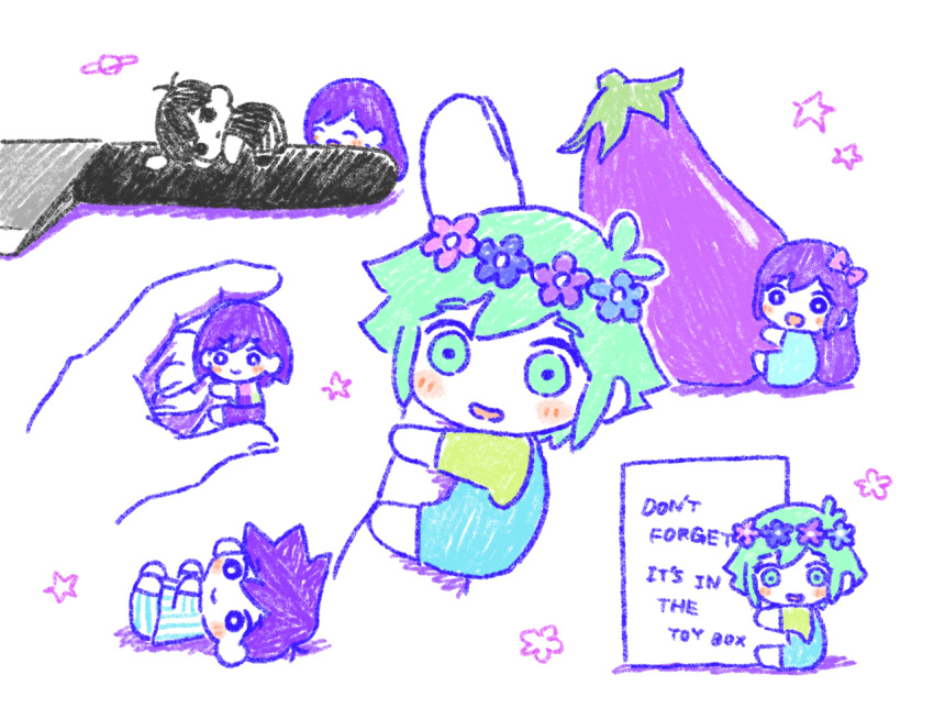 Safebooru - 2girls 4boys aubrey (headspace) (omori) aubrey (omori ...