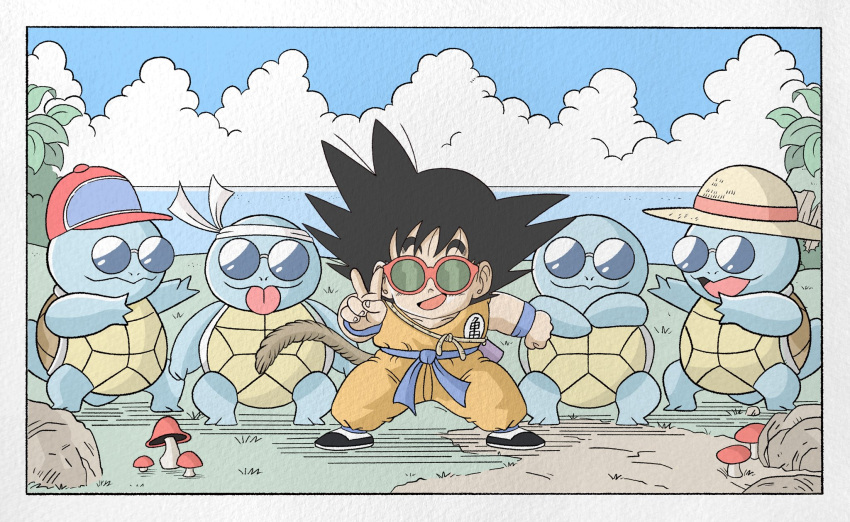 Safebooru - 1boy baseball cap beach black hair blue sky clouds ...