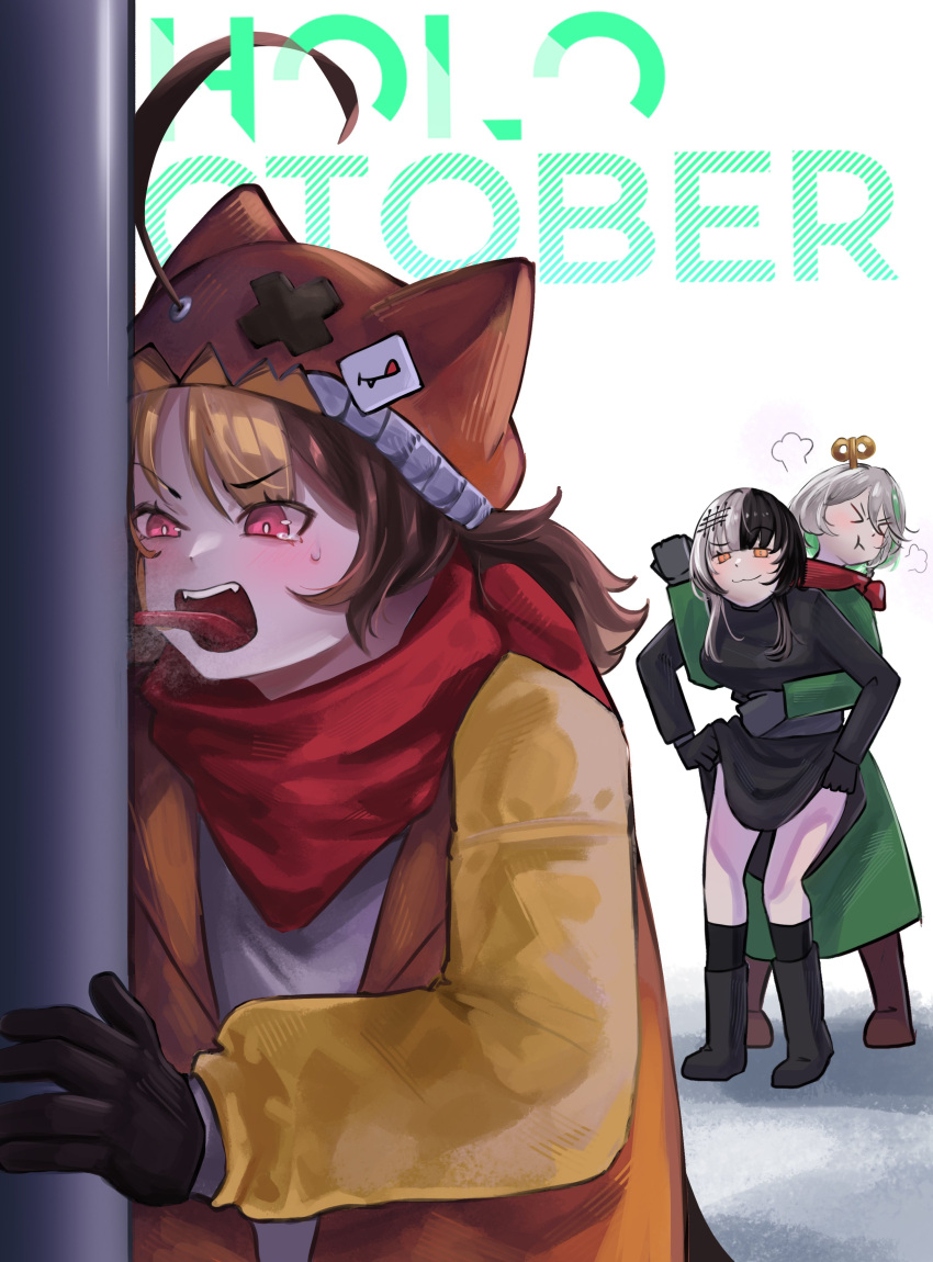 Safebooru - 3girls :3 absurdres ahoge black hair brown hair cecilia ...