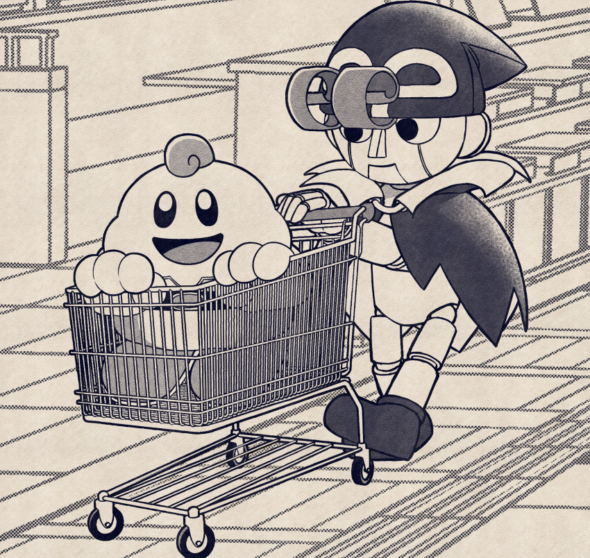 Safebooru - 2boys bandana boots cape closed mouth commentary request ...