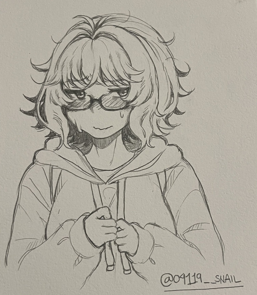 Safebooru - 1girl aki (snale) bags under eyes blush commentary ...