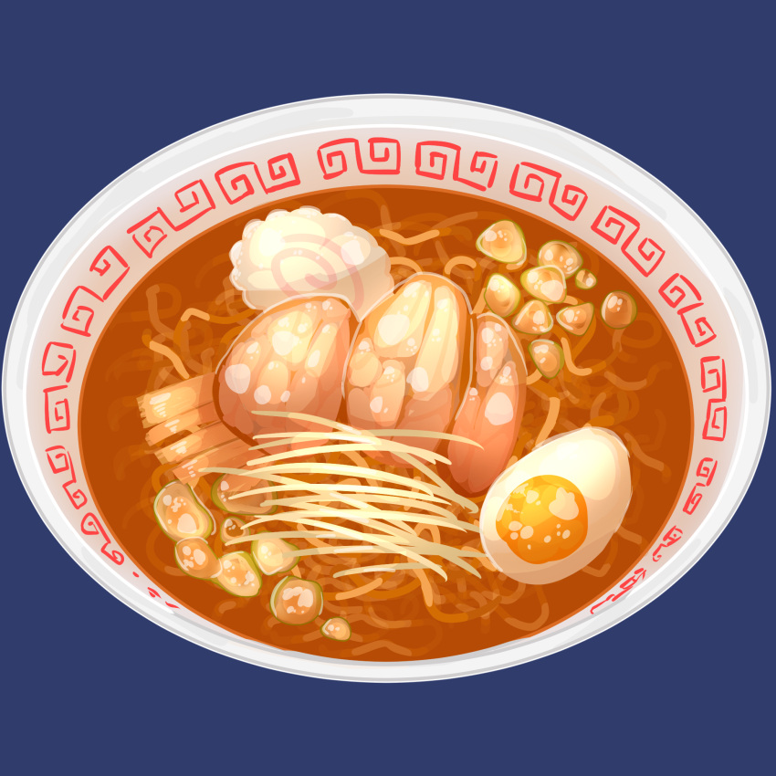 Safebooru - blue background bowl food food focus highres kamaboko ...