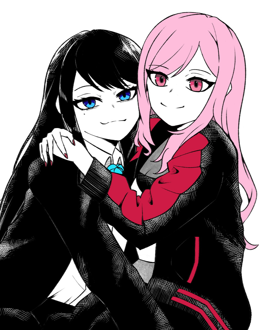 Safebooru - 2girls :3 ado (utaite) black hair black jacket blue eyes ...