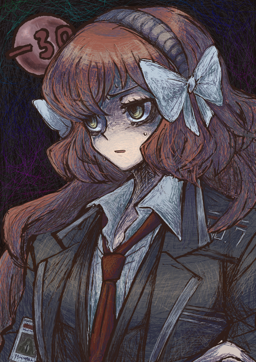 Safebooru - 1girl black jacket black vest bow collared shirt freckles ...